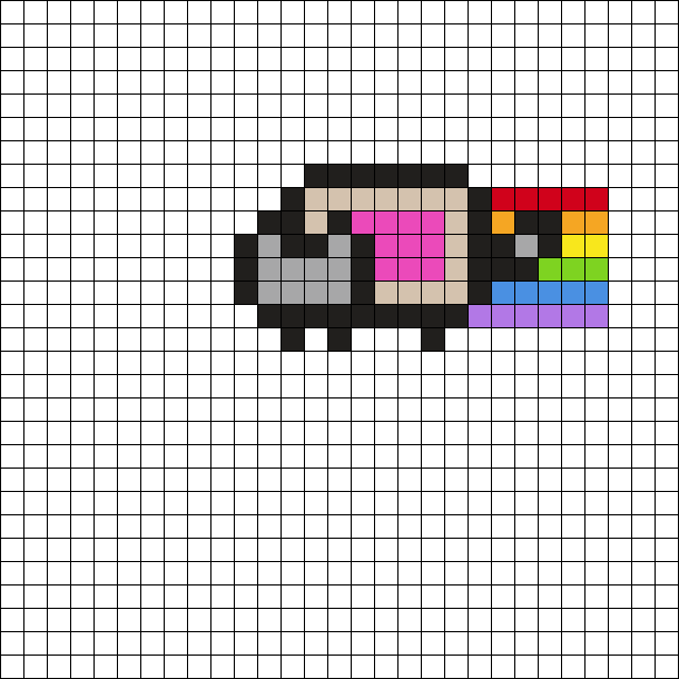 Very Small Nyan Cat Perler Bead Pattern | Bead Sprites | Characters ...