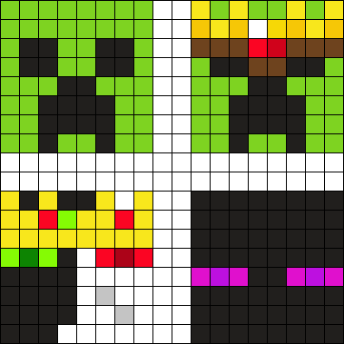 Sam & Ranboo PLUS Enderman & Creeper :3 Perler Bead Pattern | Bead ...