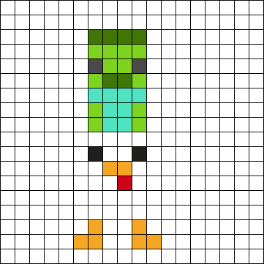 CHICKEN JOCKEY Perler Bead Pattern | Bead Sprites | Characters Fuse ...