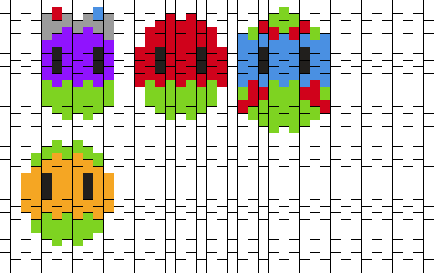 Rottmnt Pony Bead Patterns | Characters Kandi Patterns for Kandi Cuffs