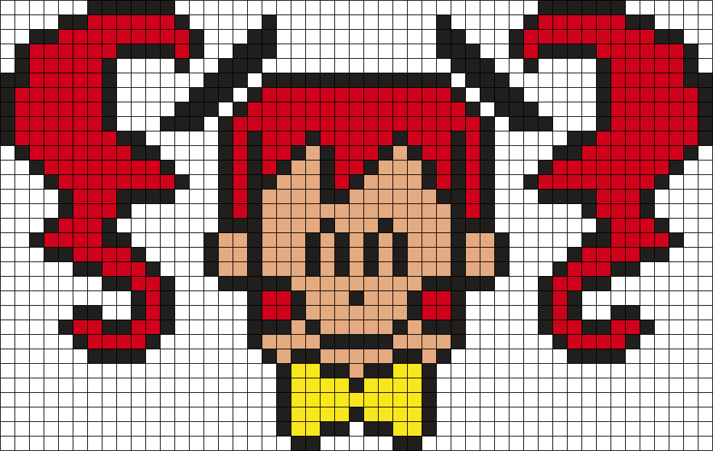Kasane Teto - Static Perler Bead Pattern | Bead Sprites | Characters ...