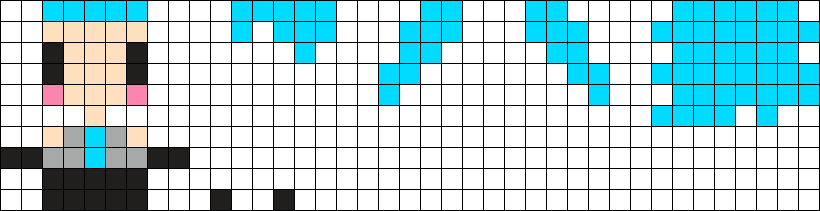 3D Chibi Miku Perler Bead Pattern | Bead Sprites | Characters Fuse Bead ...