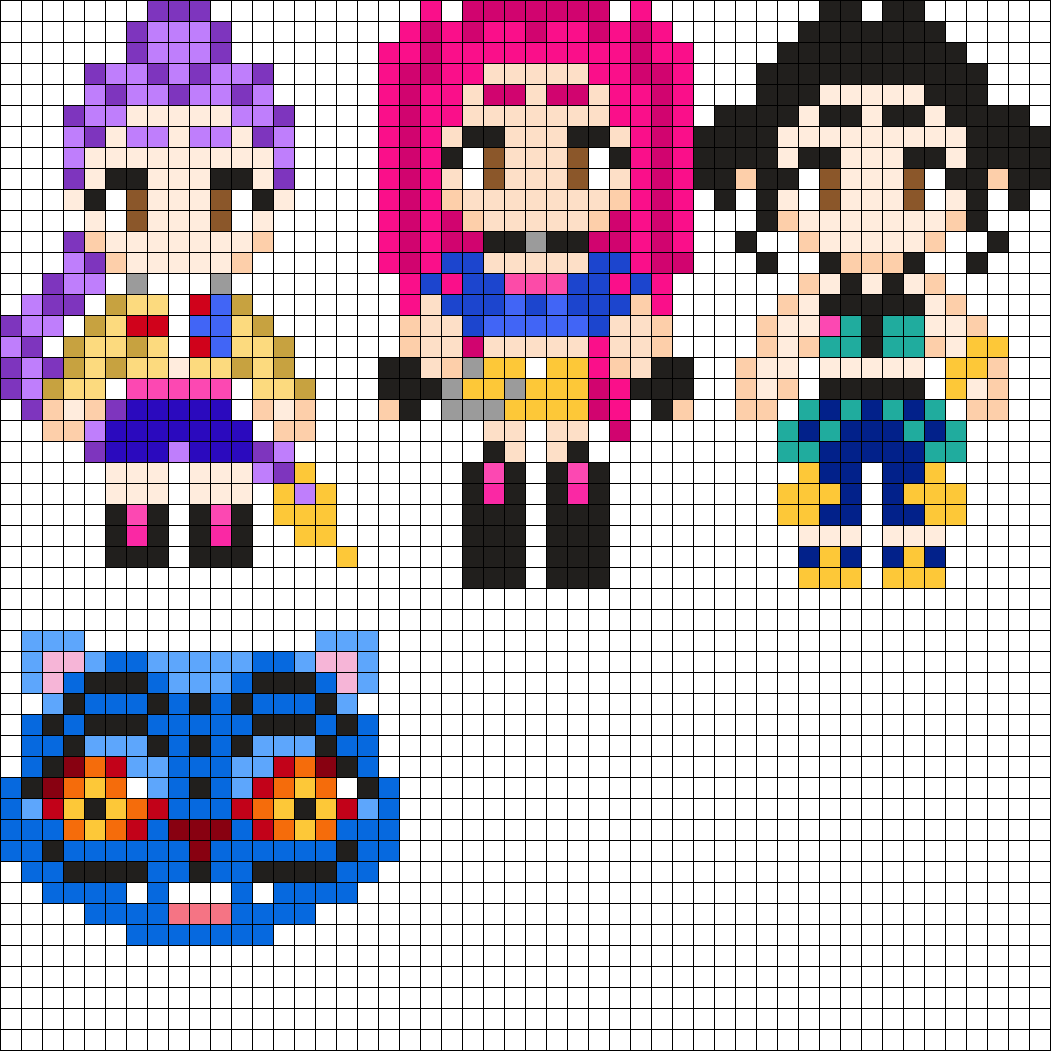 Kandi Patterns for Kandi Cuffs - Characters Pony Bead Patterns