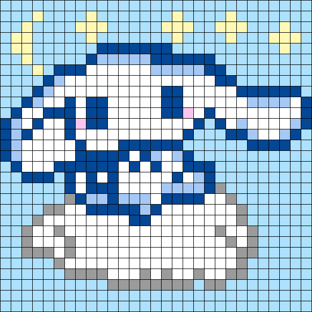 Cinnamaroll In A Cloud Perler Bead Pattern | Bead Sprites | Characters ...