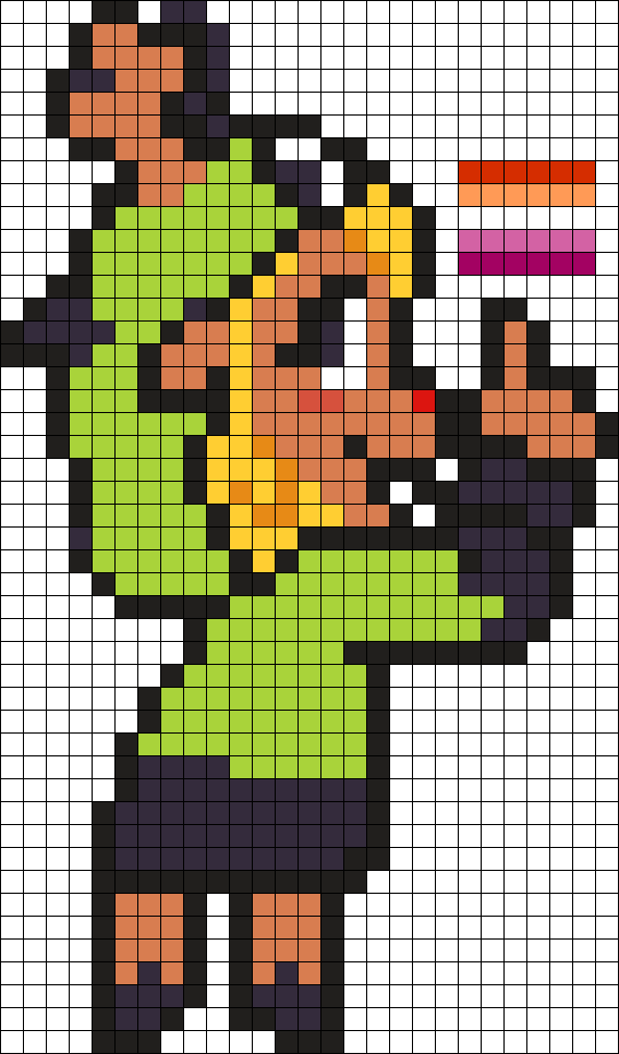 Girelle (Deltarune Sprite Edit) Perler Bead Pattern | Bead Sprites ...