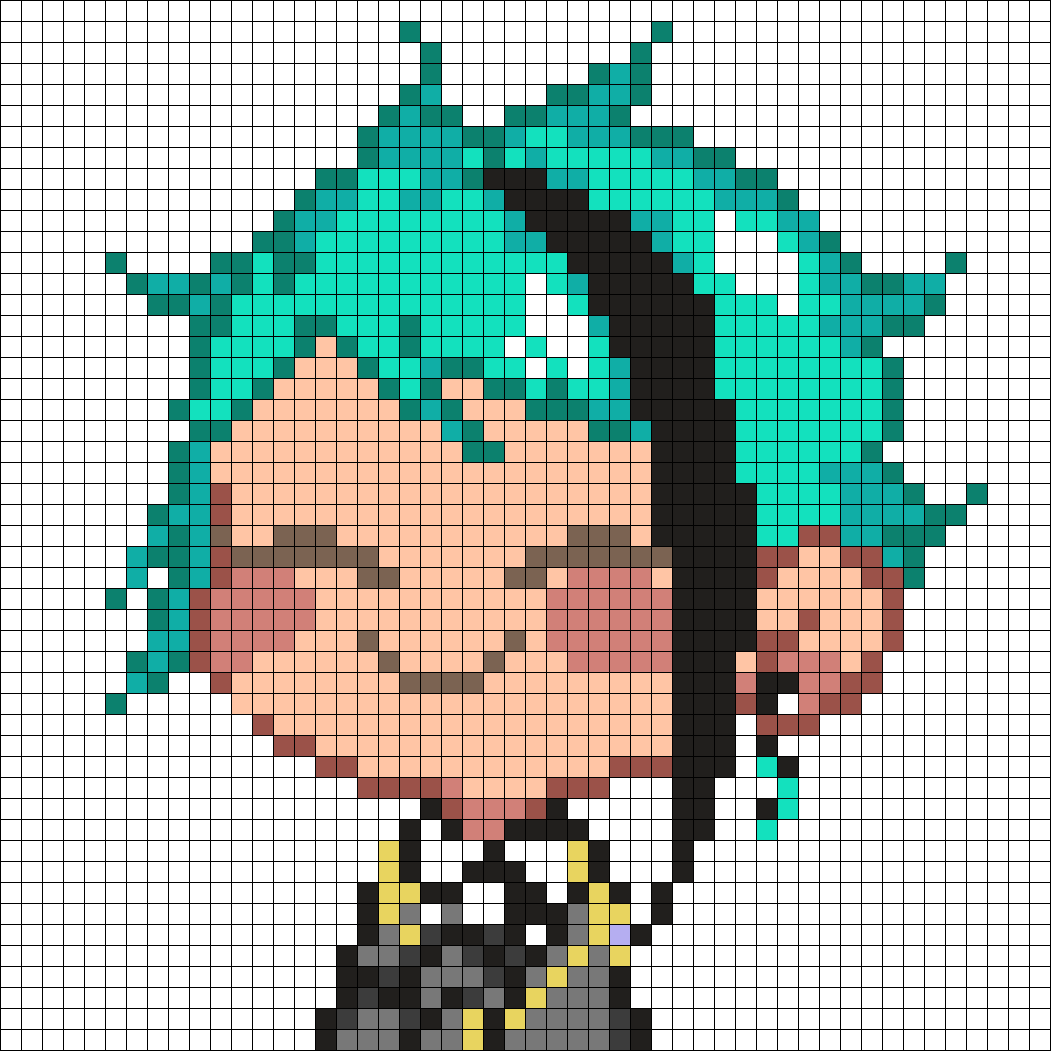 Jade Leech Emote Perler Bead Pattern | Bead Sprites | Characters Fuse ...