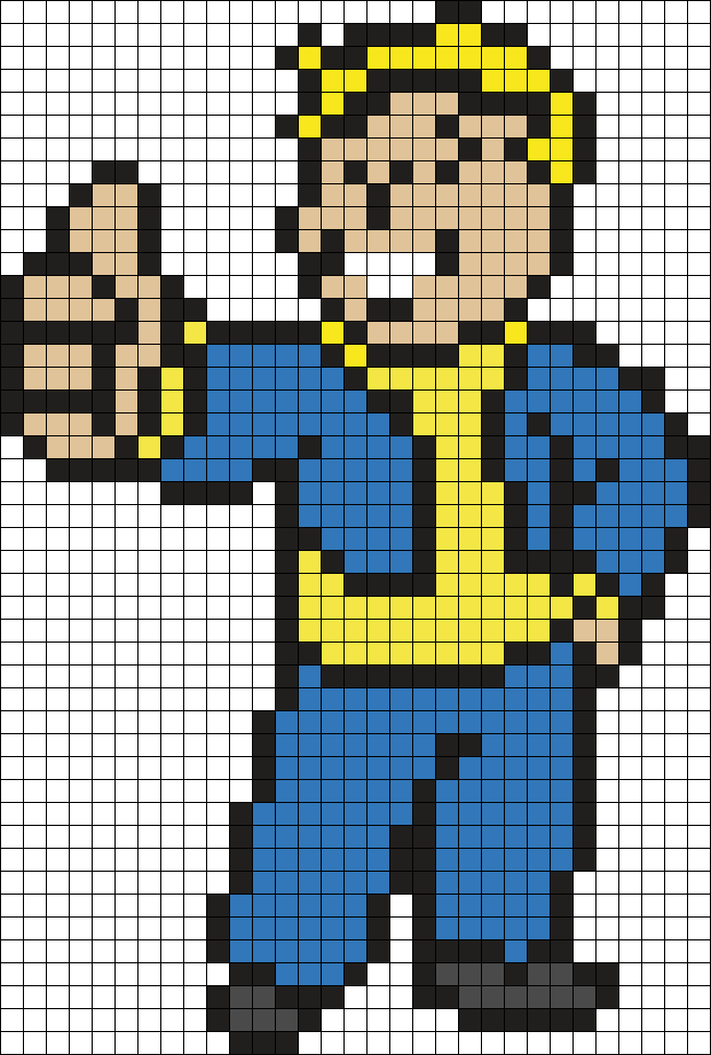 Vault Boy Perler Perler Bead Pattern | Bead Sprites | Characters Fuse ...