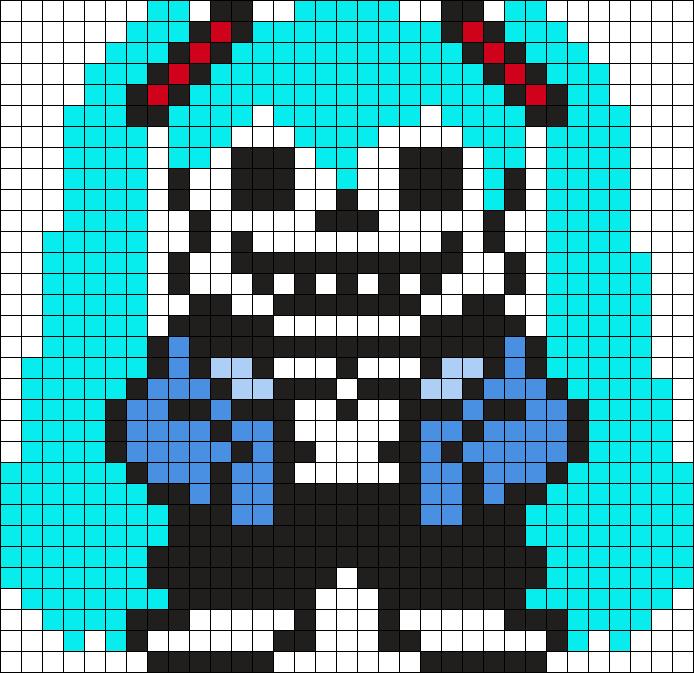 Sans Miku Perler Bead Pattern | Bead Sprites | Characters Fuse Bead ...