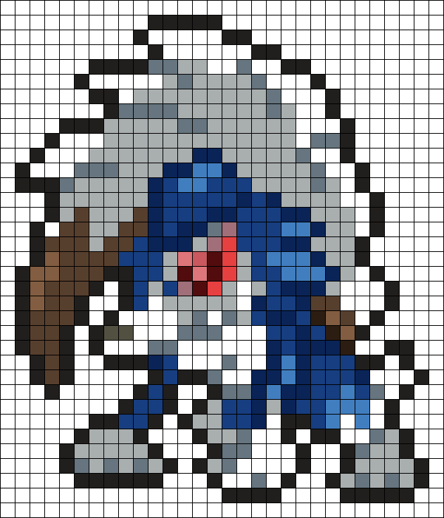 Shiny Midnight Lycanroc Perler Bead Pattern | Bead Sprites | Characters ...