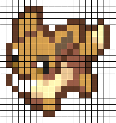 Eevee Perler Bead Pattern | Bead Sprites | Characters Fuse Bead Patterns