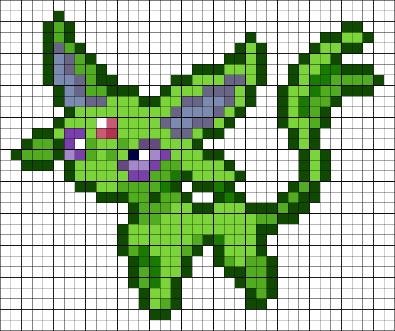 Shiny Espeon Perler Bead Pattern | Bead Sprites | Characters Fuse Bead ...