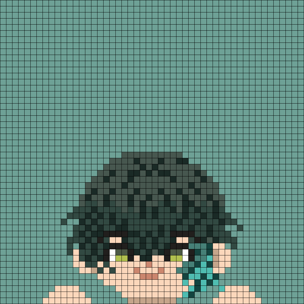 Barbatos (obey Me) Template. Perler Bead Pattern | Bead Sprites ...