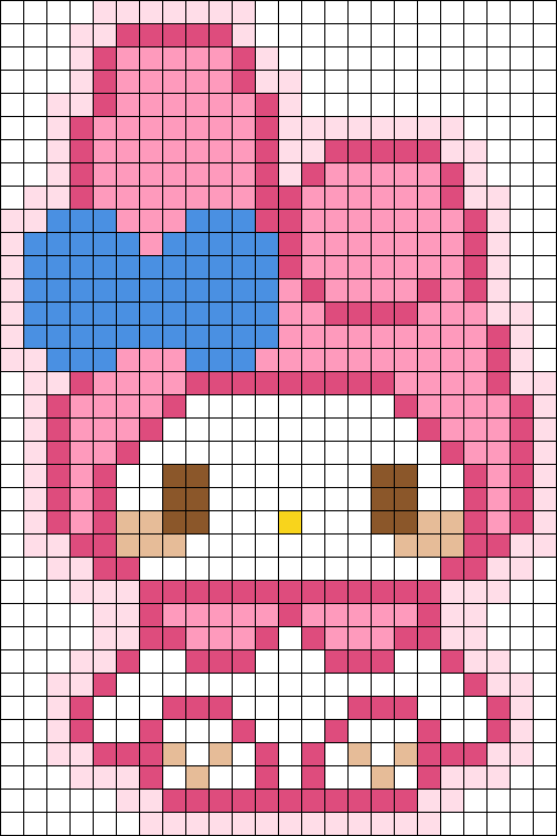 My Melody - Perler Perler Bead Pattern | Bead Sprites | Characters Fuse ...
