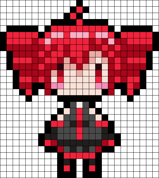 Kasane Teto Pixel Art Perler Perler Bead Pattern | Bead Sprites ...