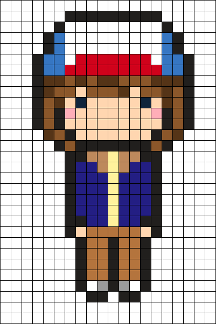 Dustin Henderson Stranger Things Perler Bead Pattern | Bead Sprites ...