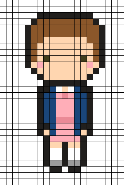 Eleven / Jane Hopper Stranger Things (mileven, Elmax) Perler Bead ...