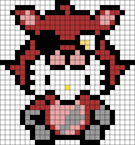 Foxy Fnaf Five Nights At Freddys Hello Kitty Perler Perler Bead Pattern ...
