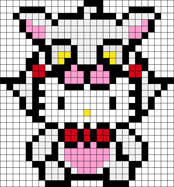 Mangle Fnaf Five Nights At Freddys Perler Hello Kitty Perler Bead ...