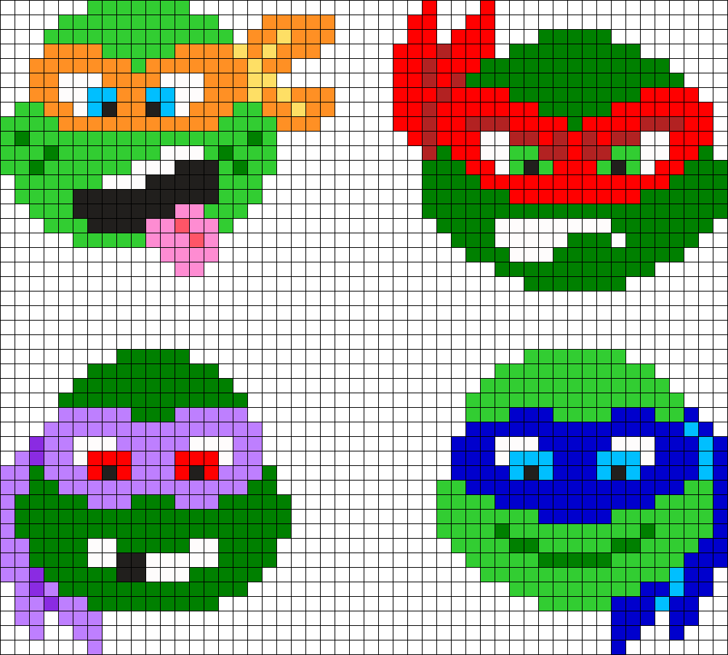 Teenage Mutant Ninja Turtles Perler Bead Pattern Bead Sprites 