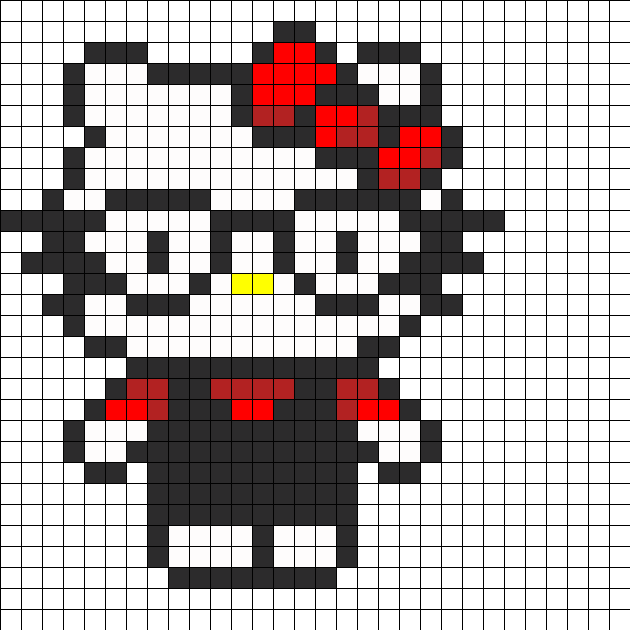 Nerd Hello Kitty Perler Bead Pattern Bead Sprites Characters Fuse 