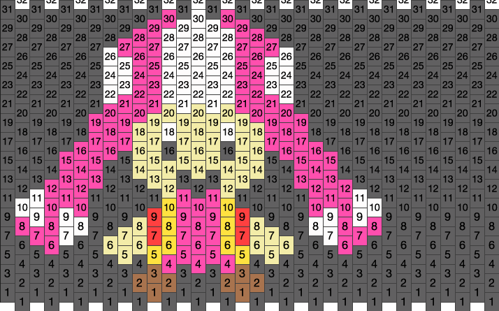 Toadette Pony Bead Patterns | Characters Kandi Patterns for Kandi Cuffs