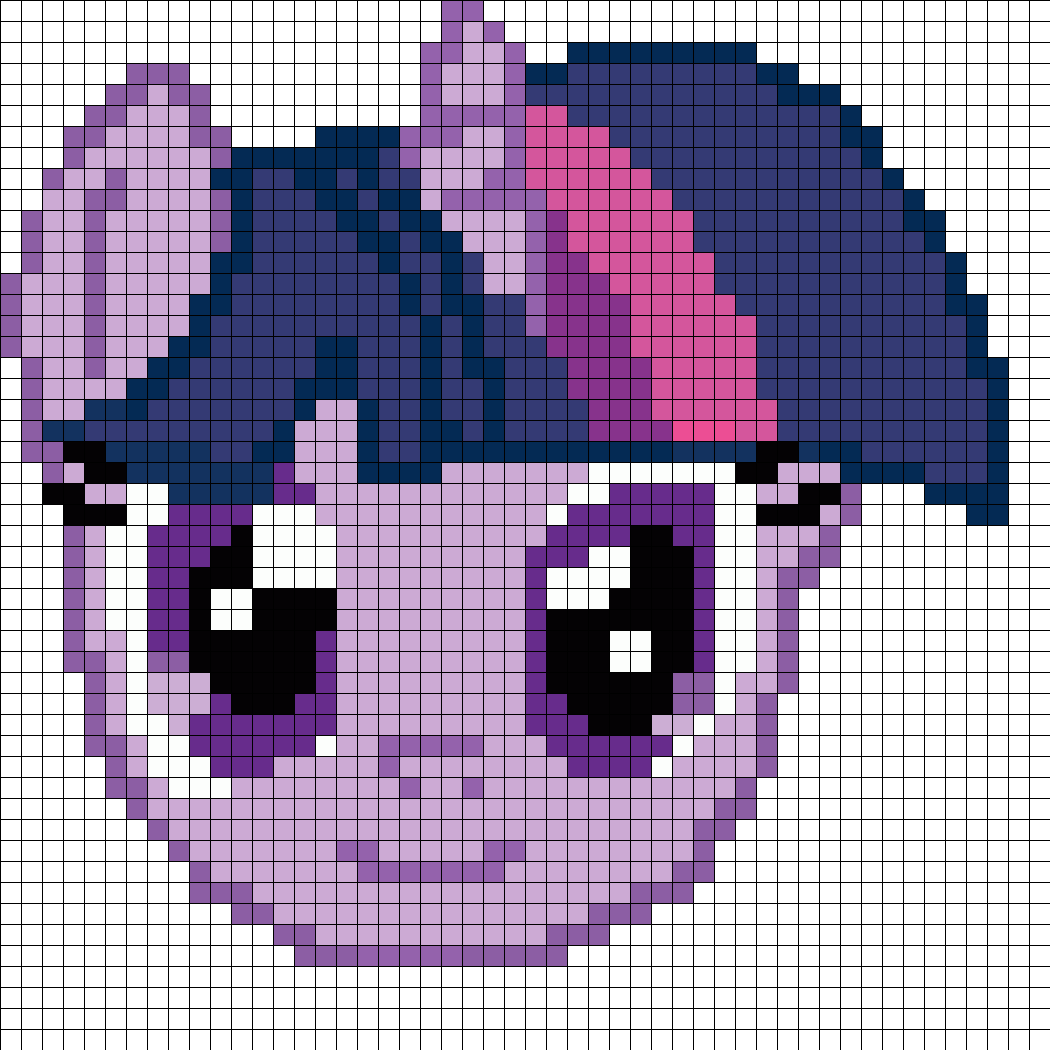 Twilight Sparkle Face Perler Bead Pattern Bead Sprites Characters 