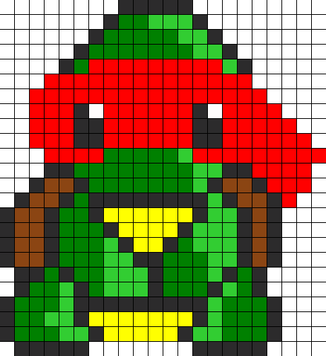 Kawaii Teenage Mutant Ninja Turtle Perler Bead Pattern Bead Sprites 