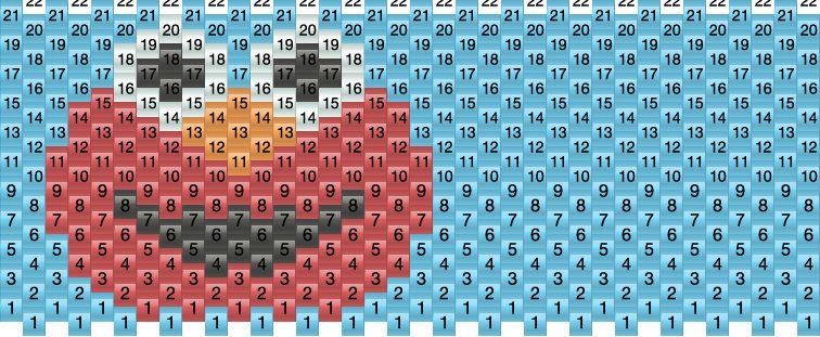 Elmo Pony Bead Patterns | Characters Kandi Patterns for Kandi Cuffs