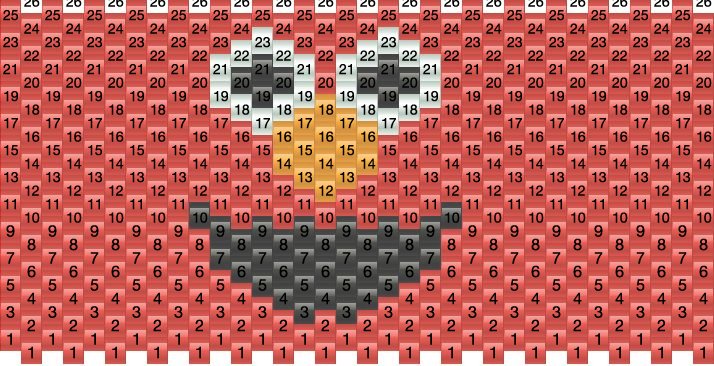 Elmo Full Pony Bead Patterns | Characters Kandi Patterns for Kandi Cuffs