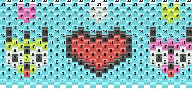 Gir Love Pony Bead Patterns | Characters Kandi Patterns for Kandi Cuffs