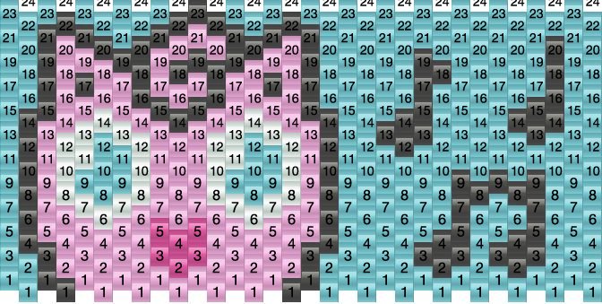 Jigglypuff 2 Pony Bead Patterns | Characters Kandi Patterns for Kandi Cuffs