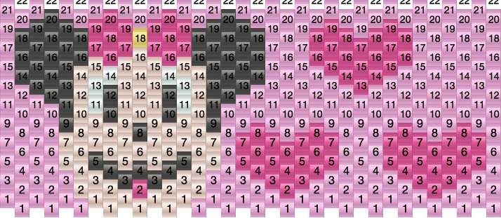 Minnie Pony Bead Patterns | Characters Kandi Patterns for Kandi Cuffs