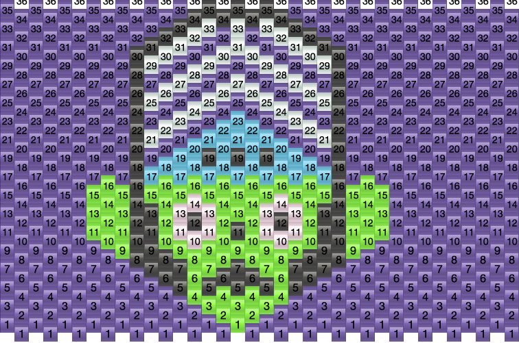 Mojo Jojo Pony Bead Patterns | Characters Kandi Patterns for Kandi Cuffs