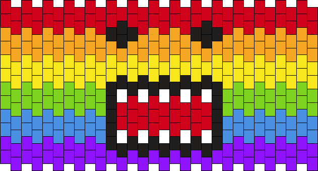 Domo Small(ish) Cuff (Rainbow) Pony Bead Patterns | Characters Kandi ...