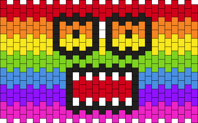 Nerd Domo Small(ish) Cuff (Rainbow) Pony Bead Patterns | Characters ...