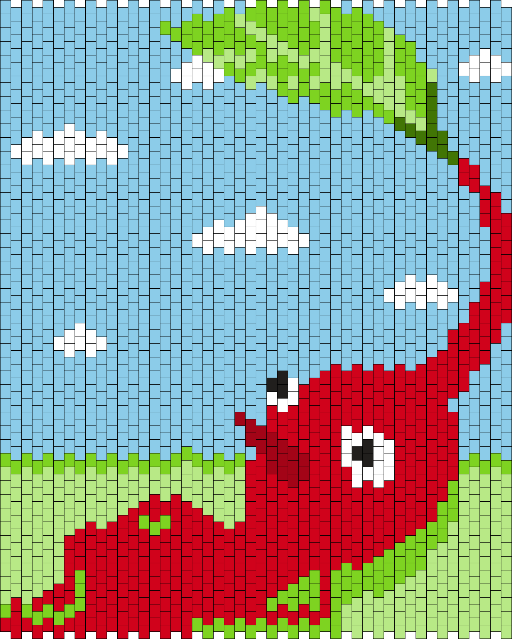 Red Pikmin Pony Bead Patterns | Characters Kandi Patterns for Kandi Cuffs
