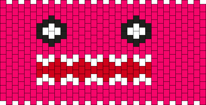 Pink Domo Cuff Pony Bead Patterns | Characters Kandi Patterns for Kandi ...