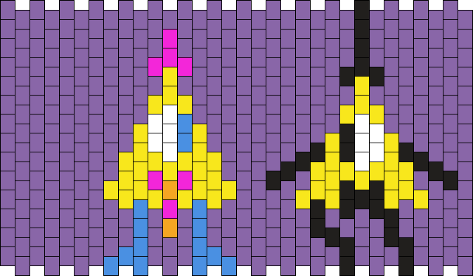 Bill Cipher And Pyramid Steve Pony Bead Patterns | Characters Kandi ...