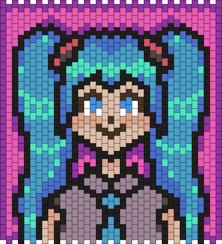 Miku Bag Front Pony Bead Patterns | Characters Kandi Patterns for Kandi ...