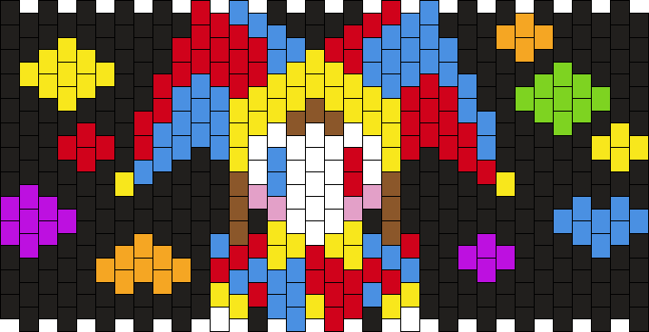 Pomni Cuff Pony Bead Patterns | Characters Kandi Patterns for Kandi Cuffs