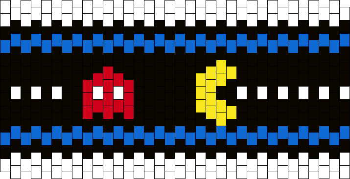 Pac-Man Cuff Pony Bead Patterns | Characters Kandi Patterns for Kandi Cuffs