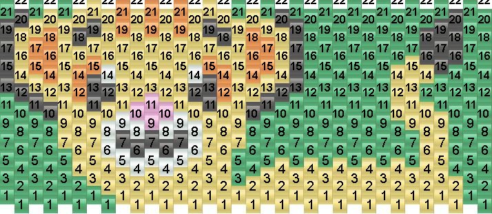 Simba Pony Bead Patterns | Characters Kandi Patterns for Kandi Cuffs