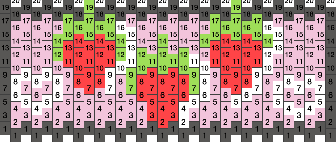 Strawberry Pony Bead Patterns | Food Kandi Patterns for Kandi Cuffs