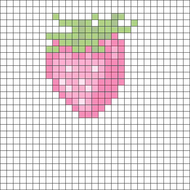 Pink Strawberry Perler Bead Pattern | Bead Sprites | Food Fuse Bead ...