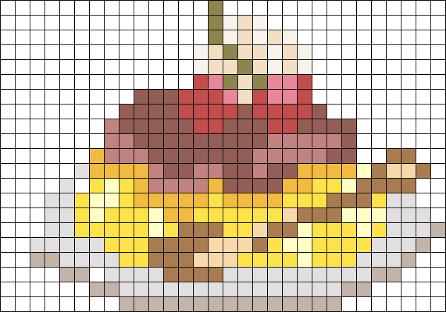 Pudding Perler Bead Pattern | Bead Sprites | Food Fuse Bead Patterns