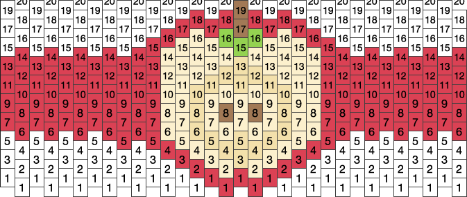 Apple Fruit Cuff Pony Bead Patterns | Food Kandi Patterns for Kandi Cuffs