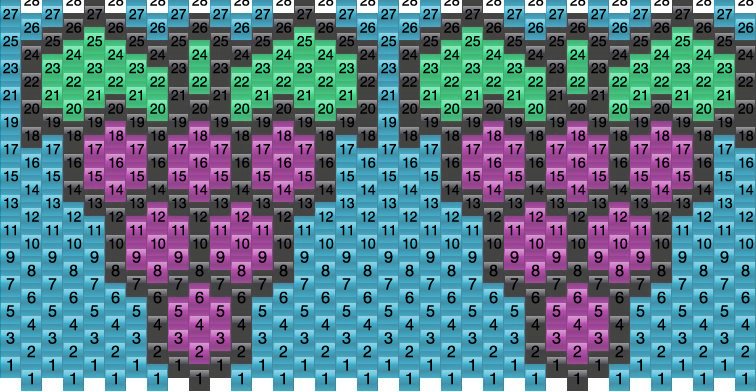 Grapes Pony Bead Patterns | Food Kandi Patterns for Kandi Cuffs