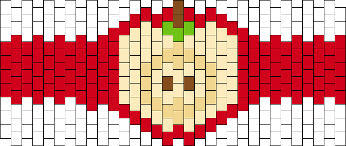Apple Fruit Cuff Pony Bead Patterns | Food Kandi Patterns for Kandi Cuffs