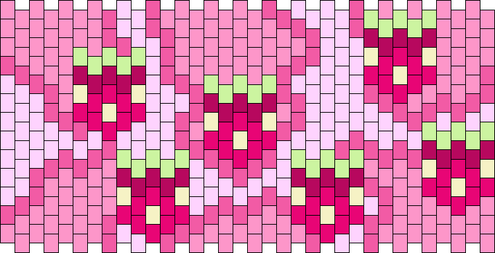 Strawberry Cow Print Cuff Pony Bead Patterns | Food Kandi Patterns for ...