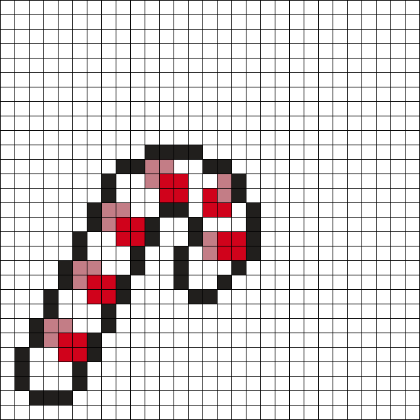 Candy Cane Perler Bead Pattern | Bead Sprites | Holidays Fuse Bead Patterns